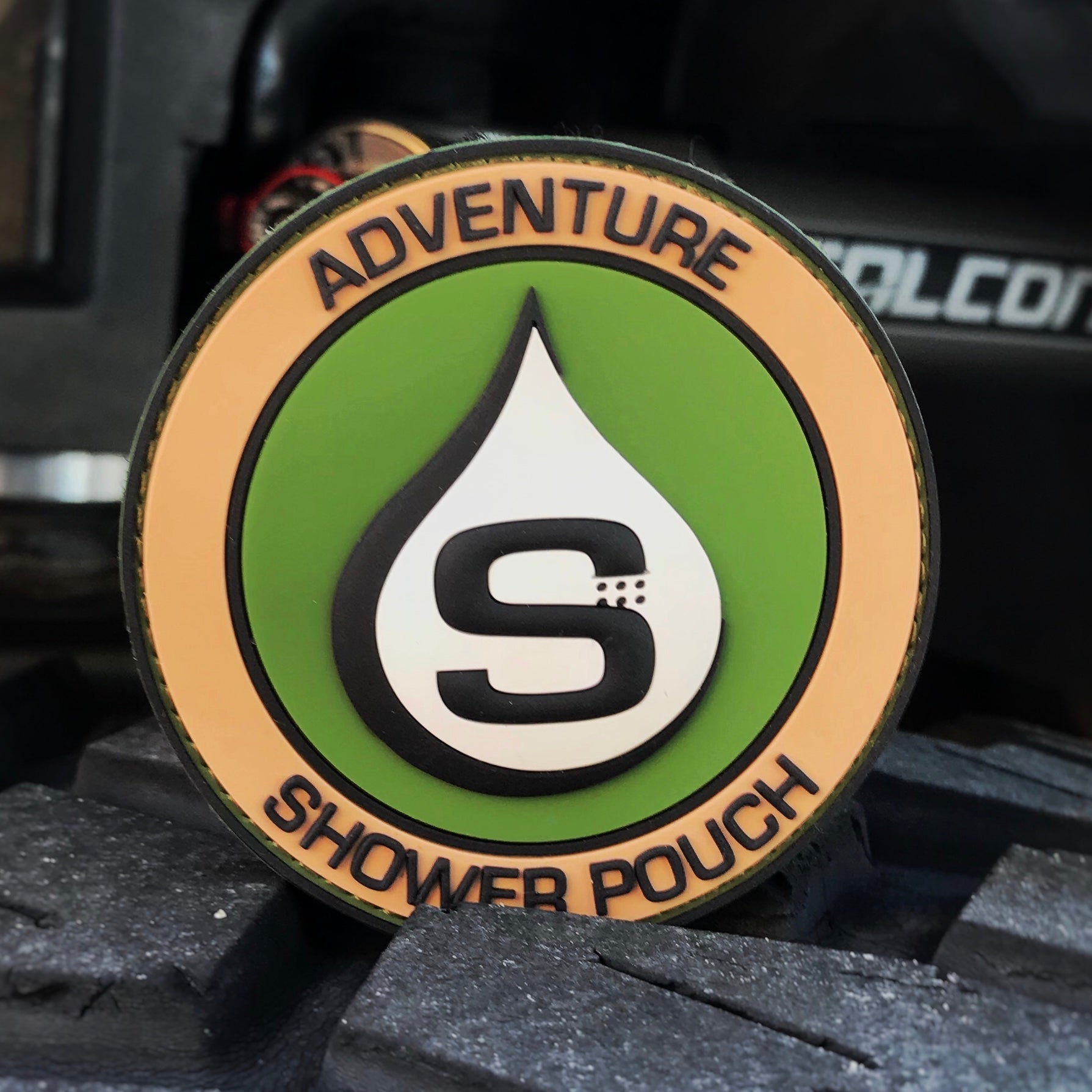 3" Diameter Shower Pouch Rubber Velcro Patches | ShowerPouch